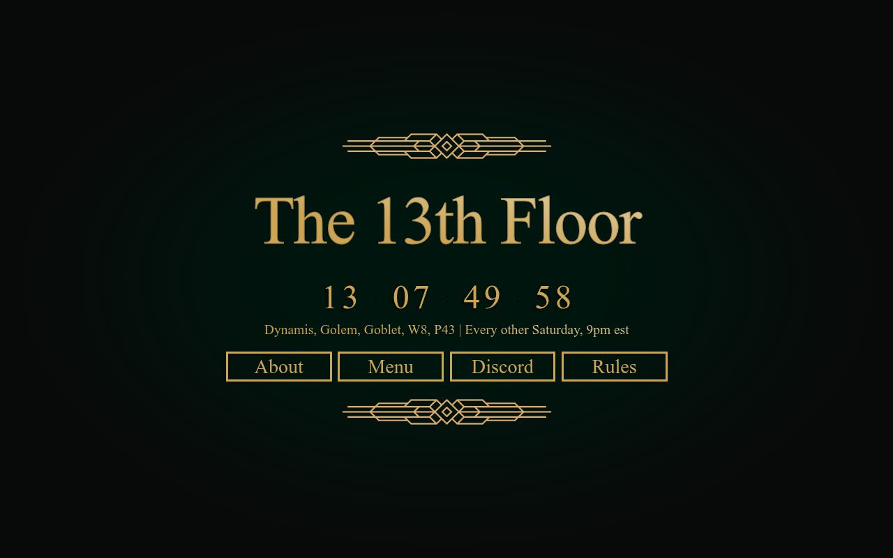 The 13th Floor, FFXIV based RP & Content Lounge